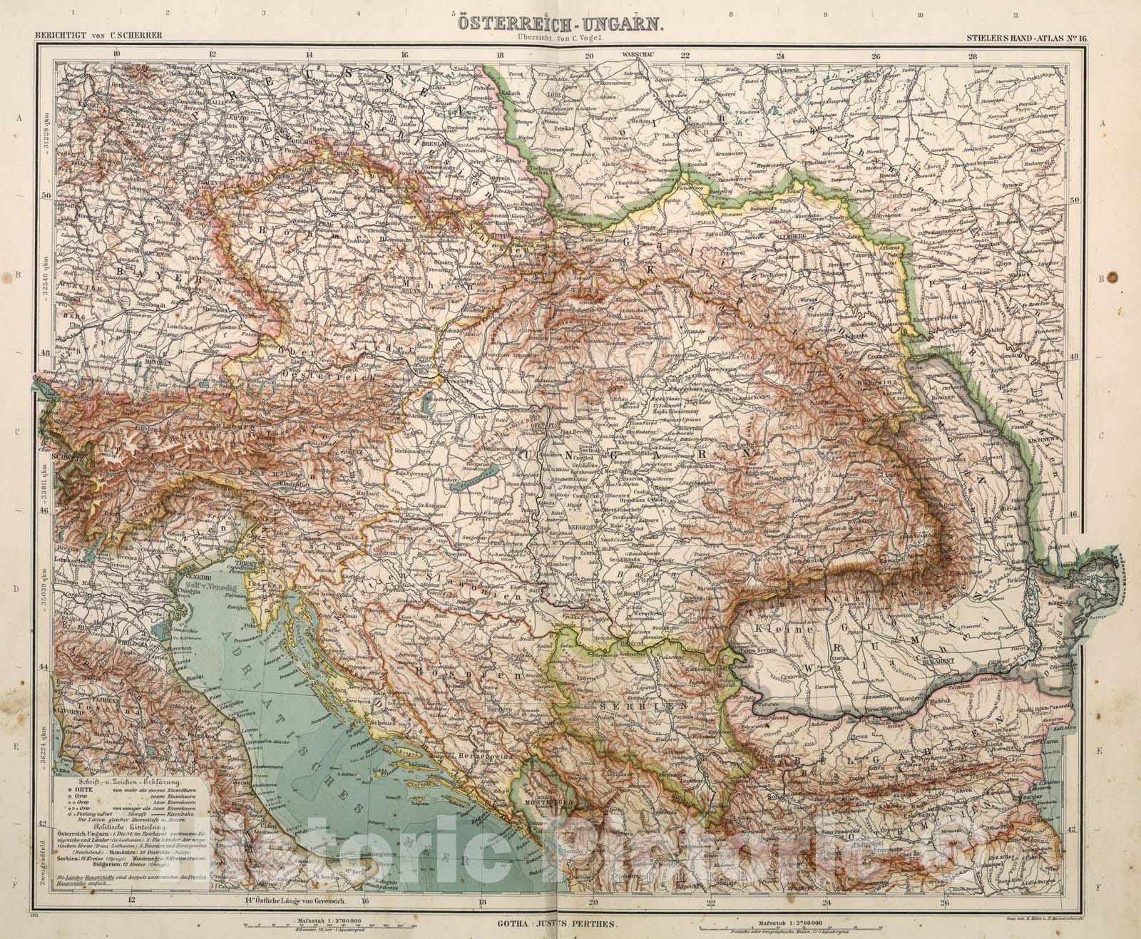 Historic Map : Nr. 16. Oesterreich-Ungarn., 1911, Vintage Wall Art ...