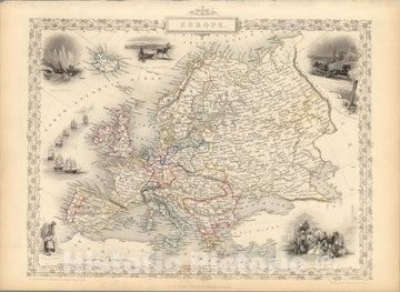 Historic Map : Europe., 1851, Vintage Wall Art – Historic Pictoric