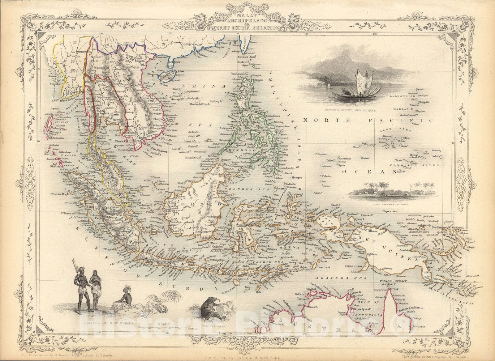 Historic Map : Malay Archipelago, Or East India Islands., 1851, Vintag ...