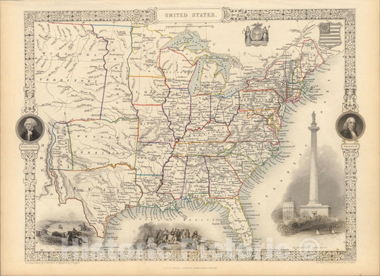 Historic Map : United States., 1851, Vintage Wall Art – Historic Pictoric