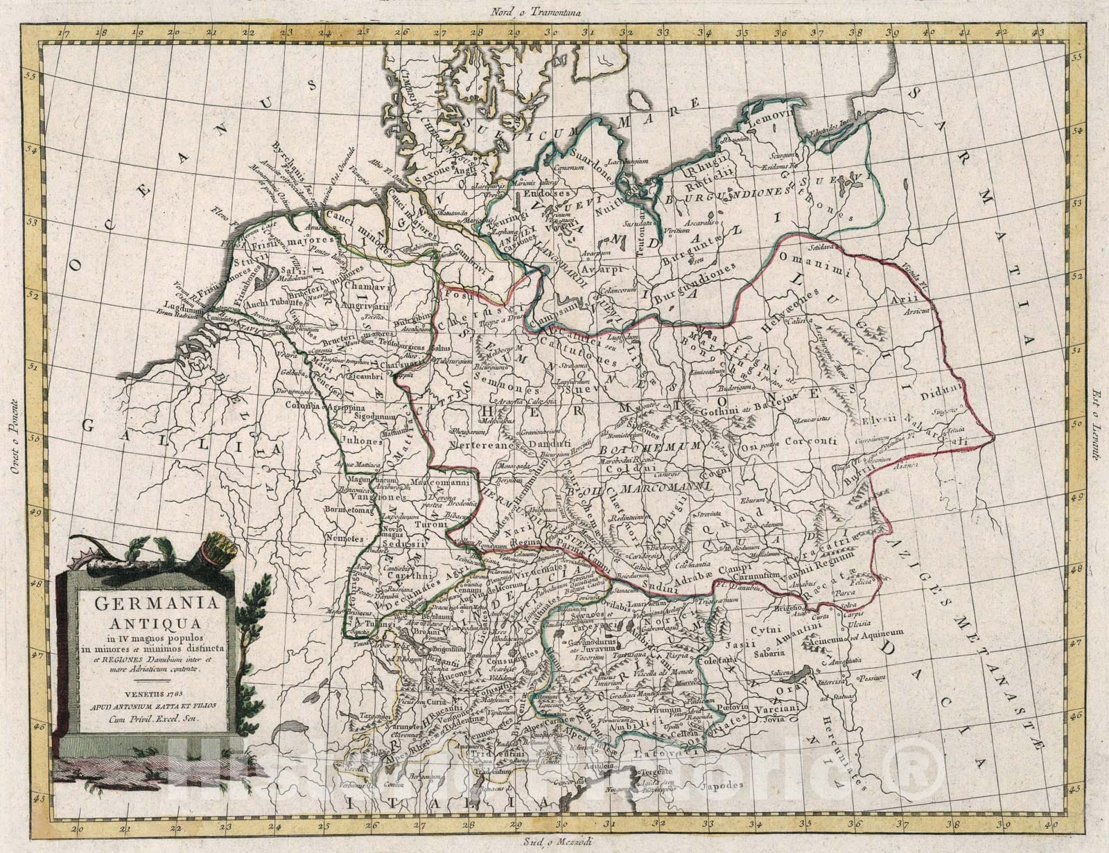 Historic Map : Germania antiqua, 1785, Vintage Wall Art – Historic Pictoric