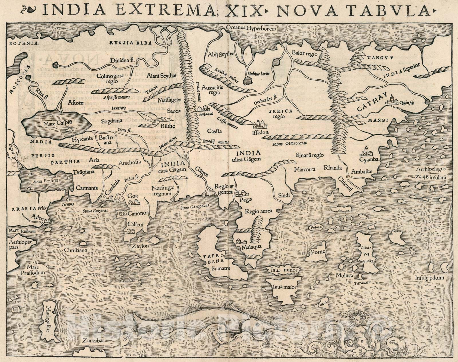 Historic Map : India Extrema, XIX Nova Tabula, 1540, Vintage Wall Art ...