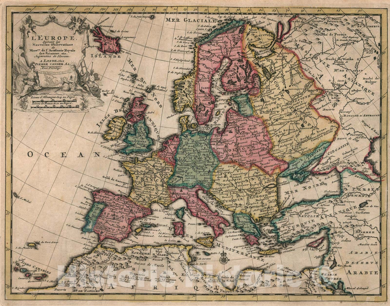Historic Map : LEurope, 1714, Vintage Wall Art – Historic Pictoric