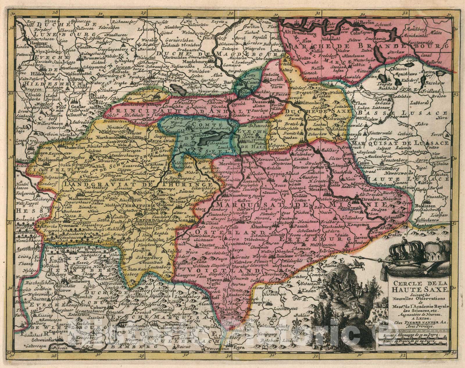 Historic Map : Cercle de la Haute Saxe, 1714, Vintage Wall Art ...