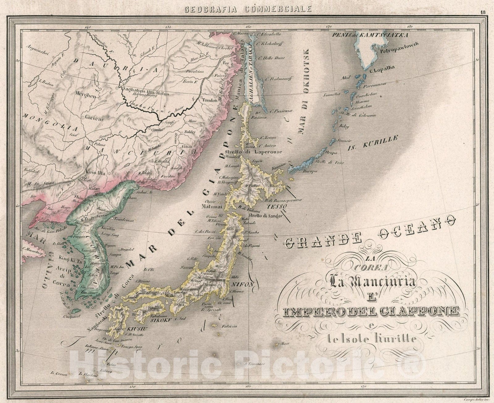 Historic Map : 18. La Corea, La Manciuria, LImpero del Giappone e le I ...