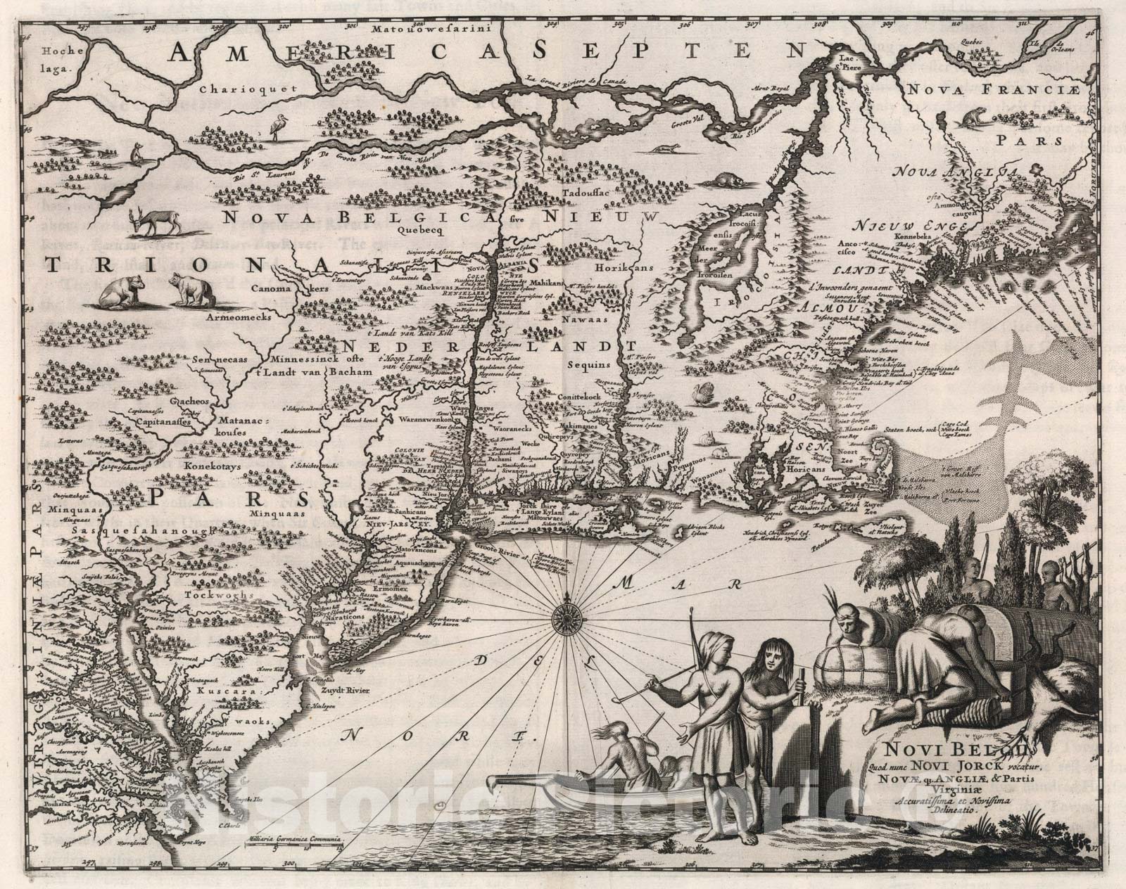 Historic Map : Novi Belgii, Quod nune Novi Jorck vocatur, Novae Anglia ...