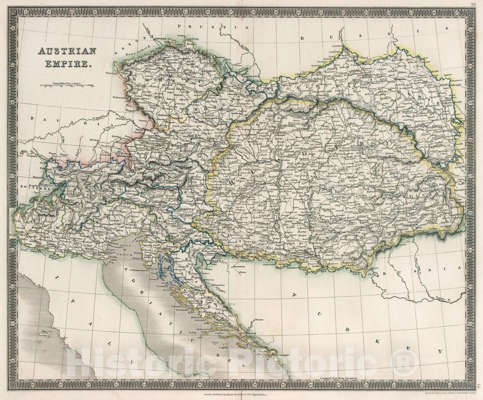 Historic Map : Austrian Empire, 1836, Vintage Wall Art – Historic Pictoric