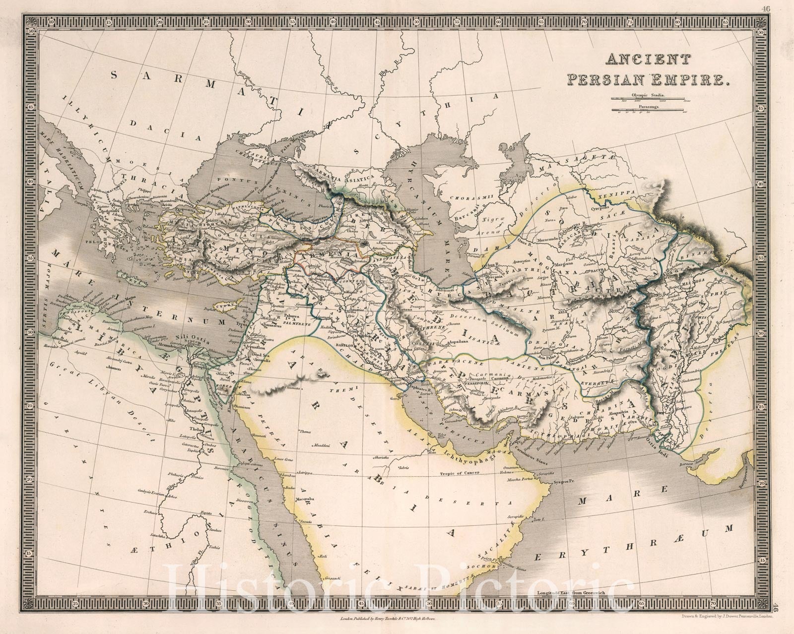 Historic Map : Ancient Persian Empire, 1836, Vintage Wall Art ...