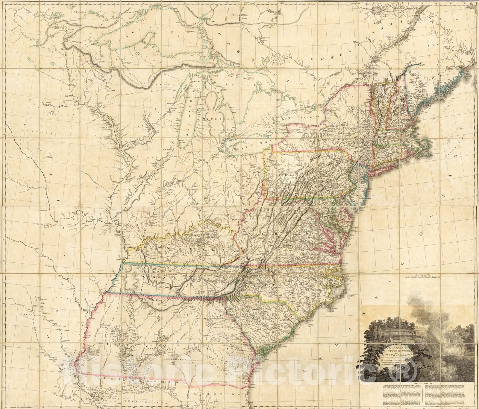 Historic Map : United States Of North America., 1808, Vintage Wall Art ...