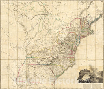 Historic Map : United States Of North America., 1808, Vintage Wall Art ...