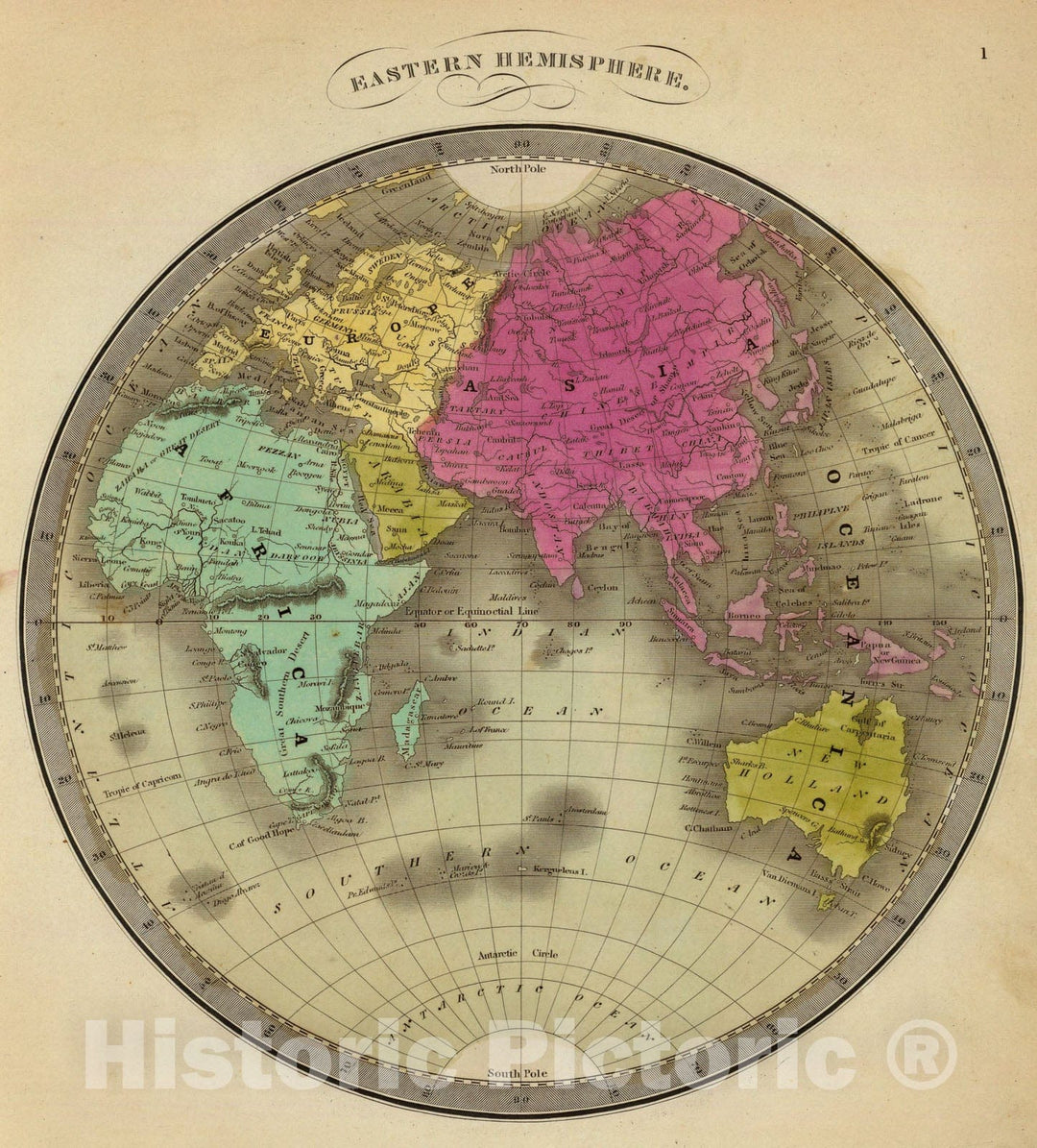 Historic Map : Eastern Hemisphere., 1840, Vintage Wall Art – Historic ...
