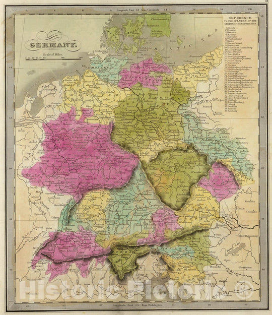 Historic Map : Germany., 1840, Vintage Wall Art – Historic Pictoric