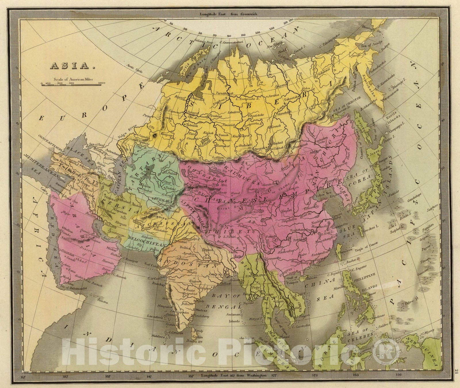 Historic Map : Asia., 1840, Vintage Wall Art – Historic Pictoric