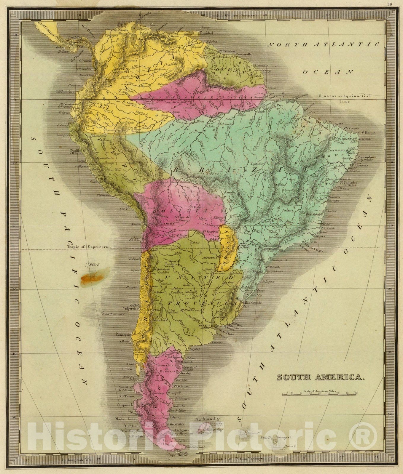 Historic Map : South America., 1840, Vintage Wall Art – Historic Pictoric