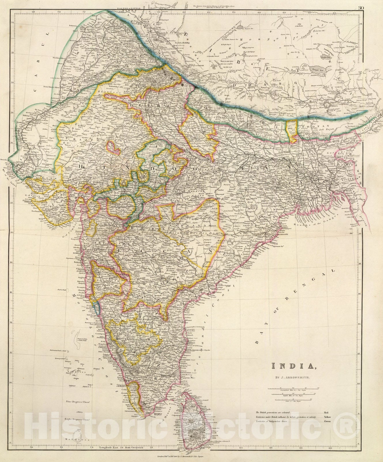 Historic Map : India., 1844, Vintage Wall Art – Historic Pictoric