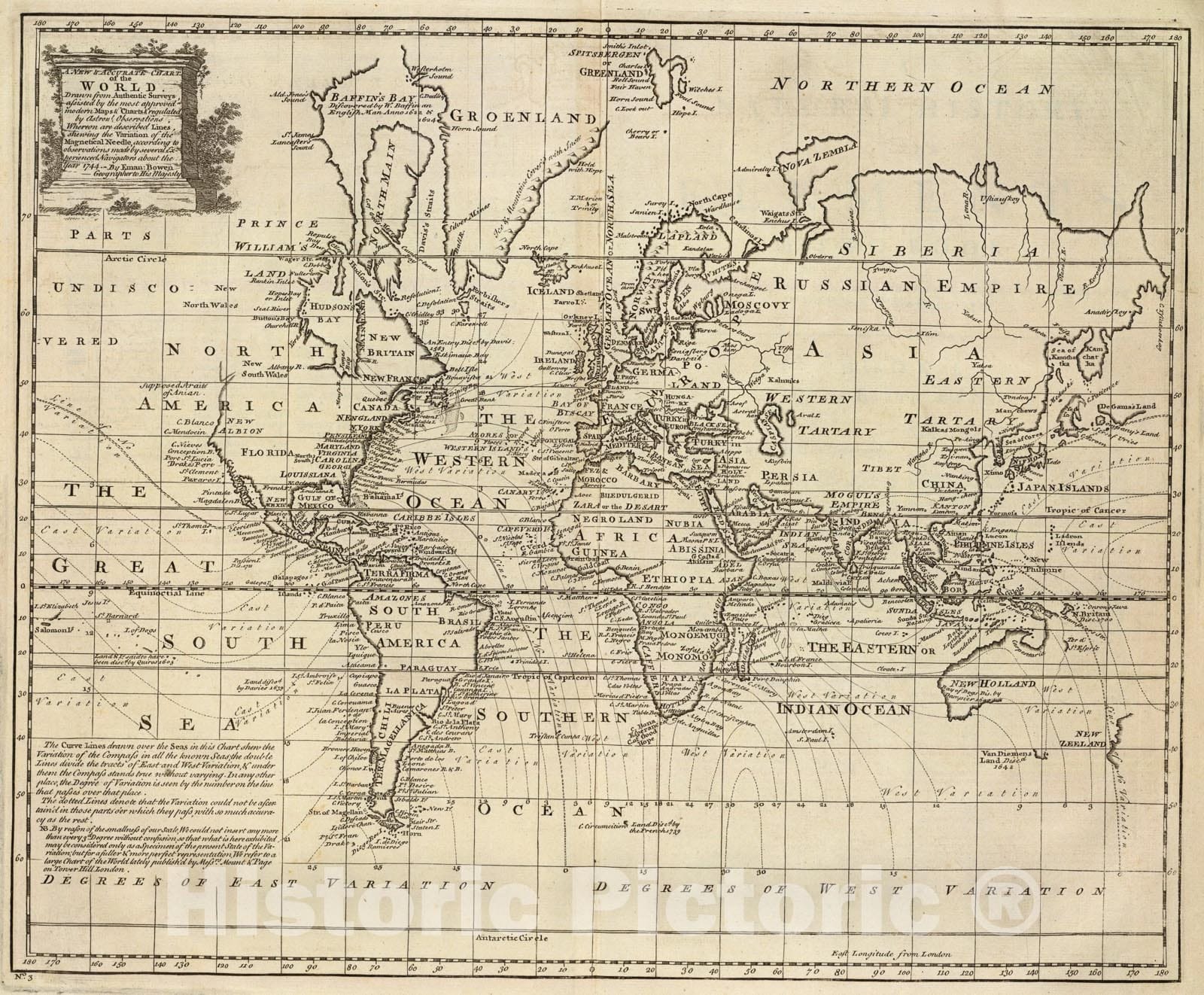 Historic Map : Chart of the World., 1747, Vintage Wall Art – Historic ...