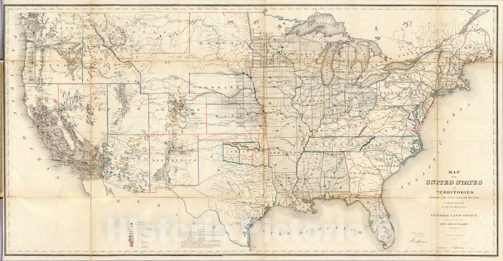 Historic Map : United States, Territories., 1866, Vintage Wall Art ...