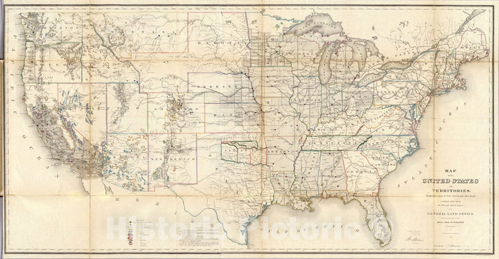 Historic Map : United States, Territories., 1866, Vintage Wall Art ...