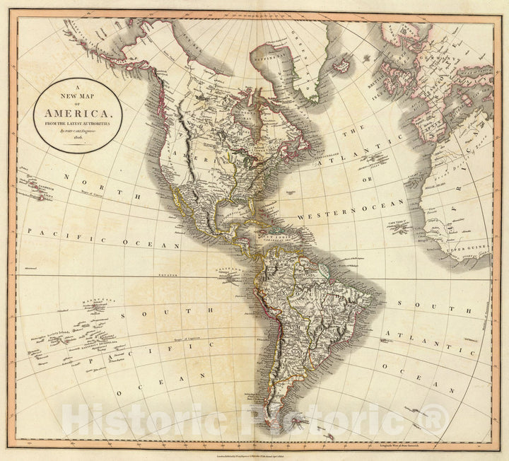 Historic Map : America., 1806, Vintage Wall Art – Historic Pictoric