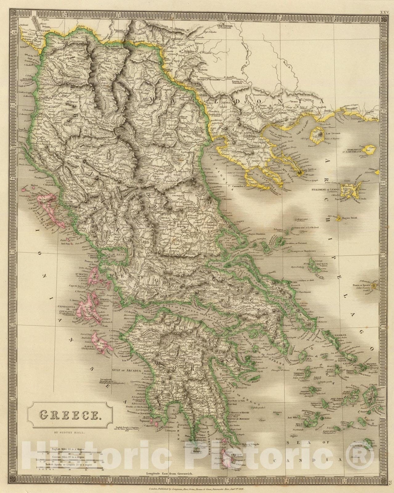 Historic Map : Greece., 1828, Vintage Wall Art – Historic Pictoric