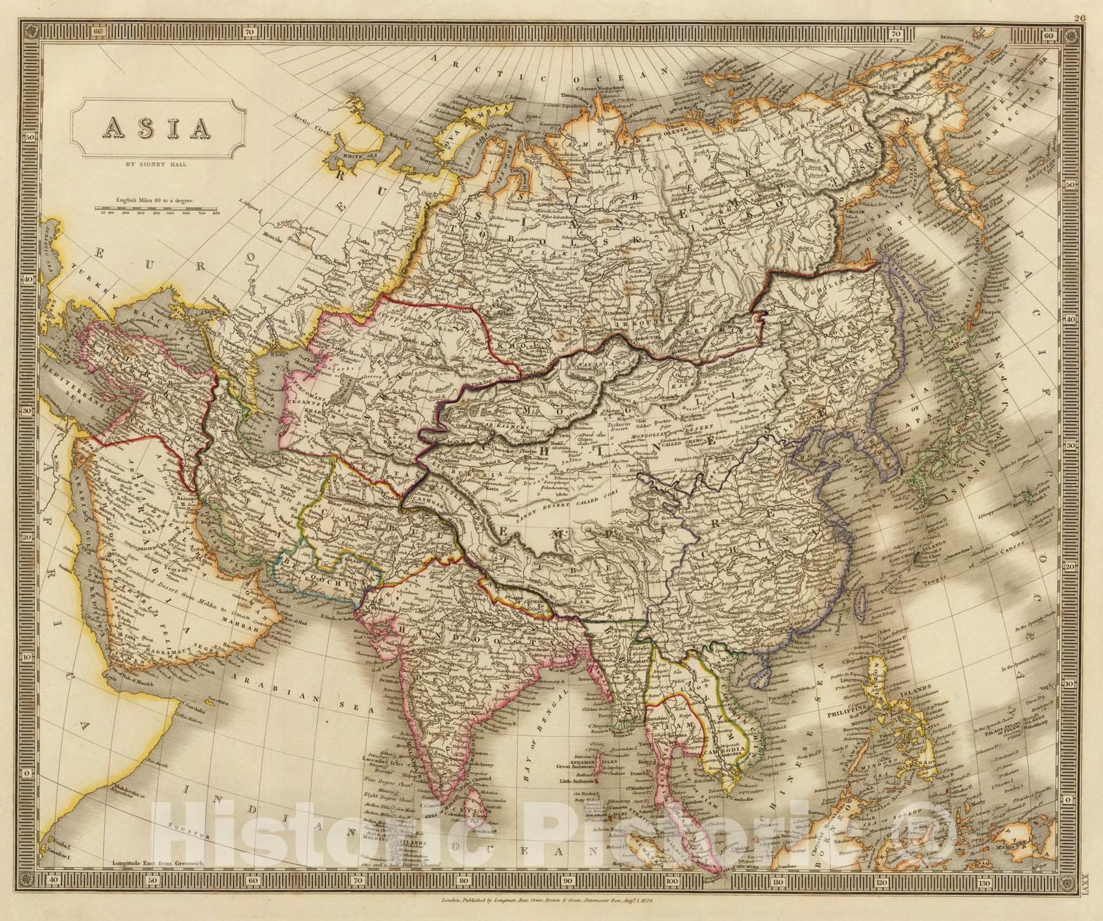 Historic Map : Asia., 1829, Vintage Wall Art – Historic Pictoric
