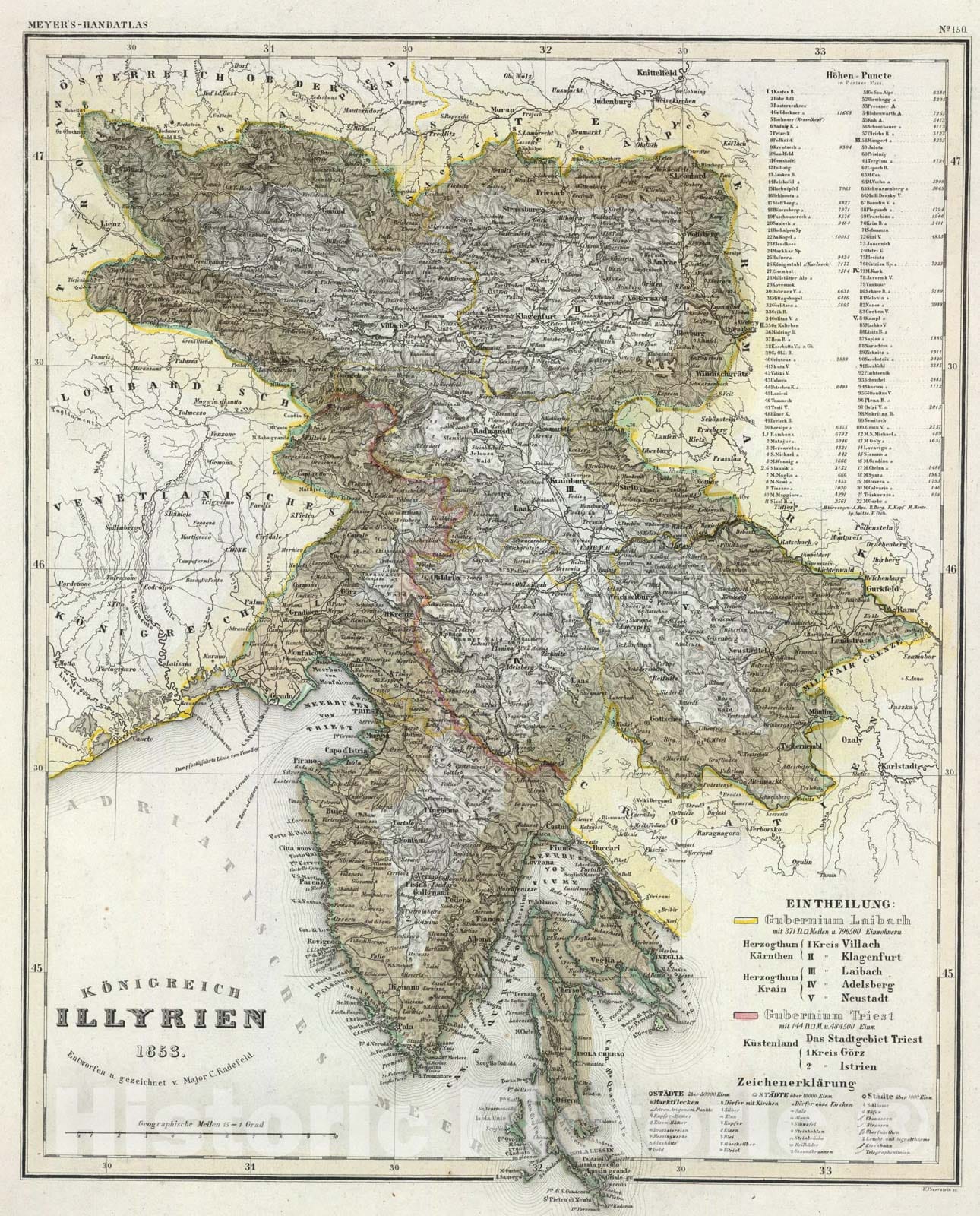 Historic Map : Illyrien., 1853, Vintage Wall Art – Historic Pictoric