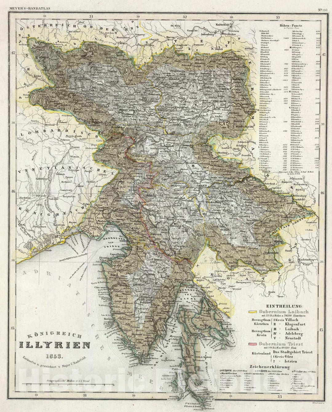 Historic Map : Illyrien., 1853, Vintage Wall Art – Historic Pictoric