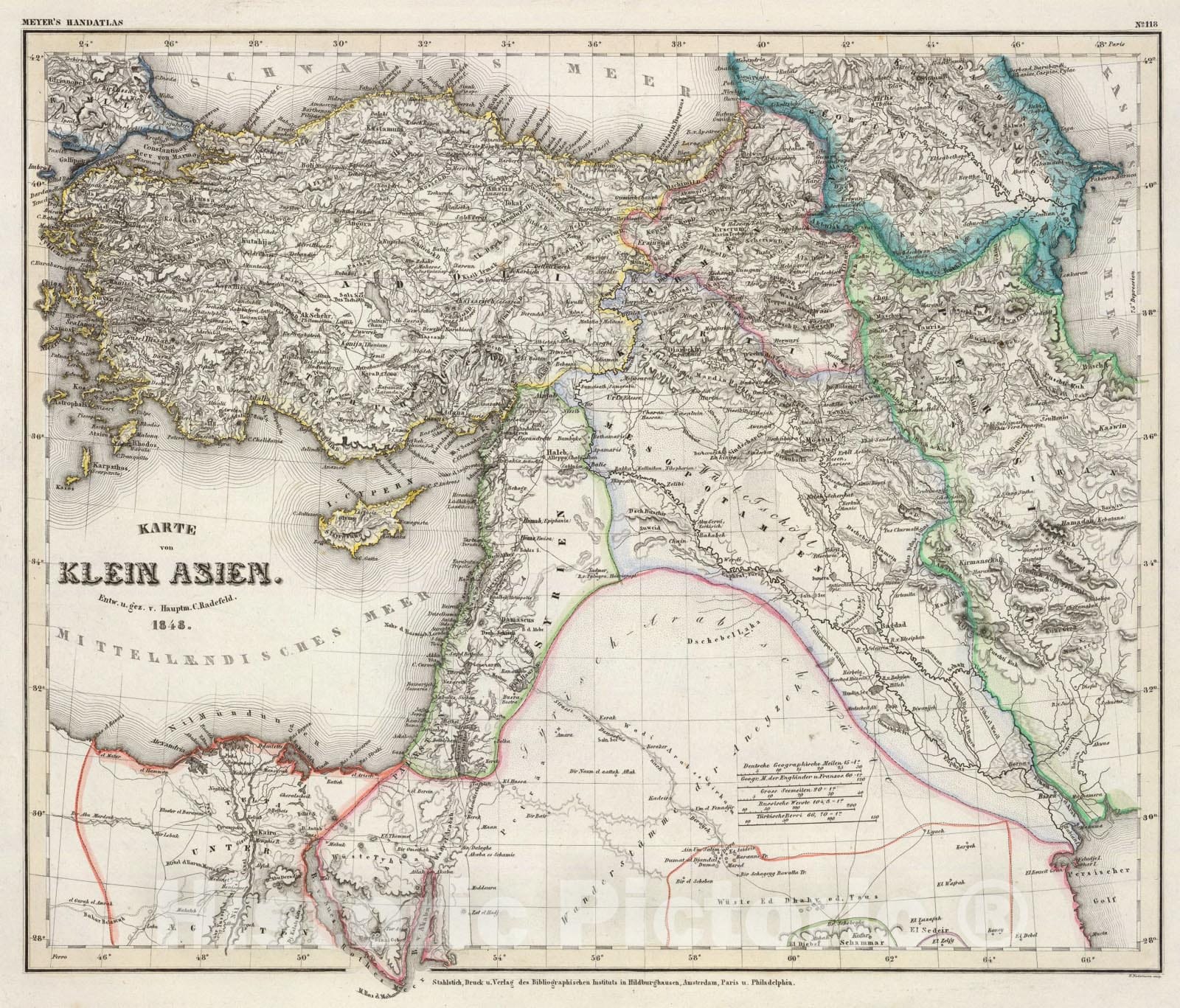 Historic Map : Klein Asien., 1848, Vintage Wall Art – Historic Pictoric