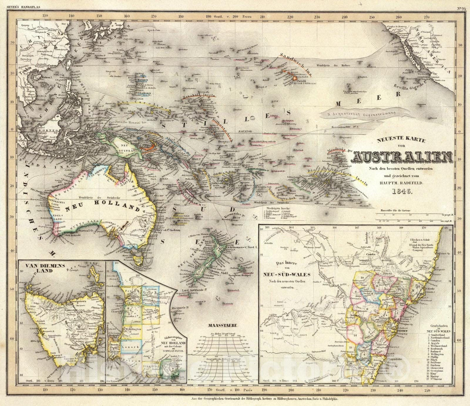 Historic Map : Australien., 1846, Vintage Wall Art – Historic Pictoric