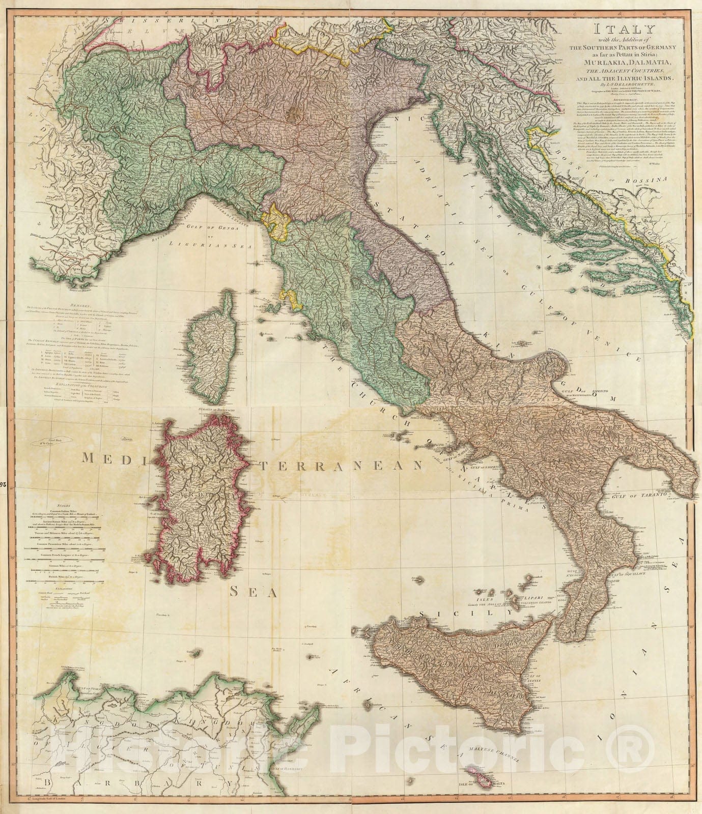 Historic Map : Composite: Italy., 1800, Vintage Wall Art – Historic ...