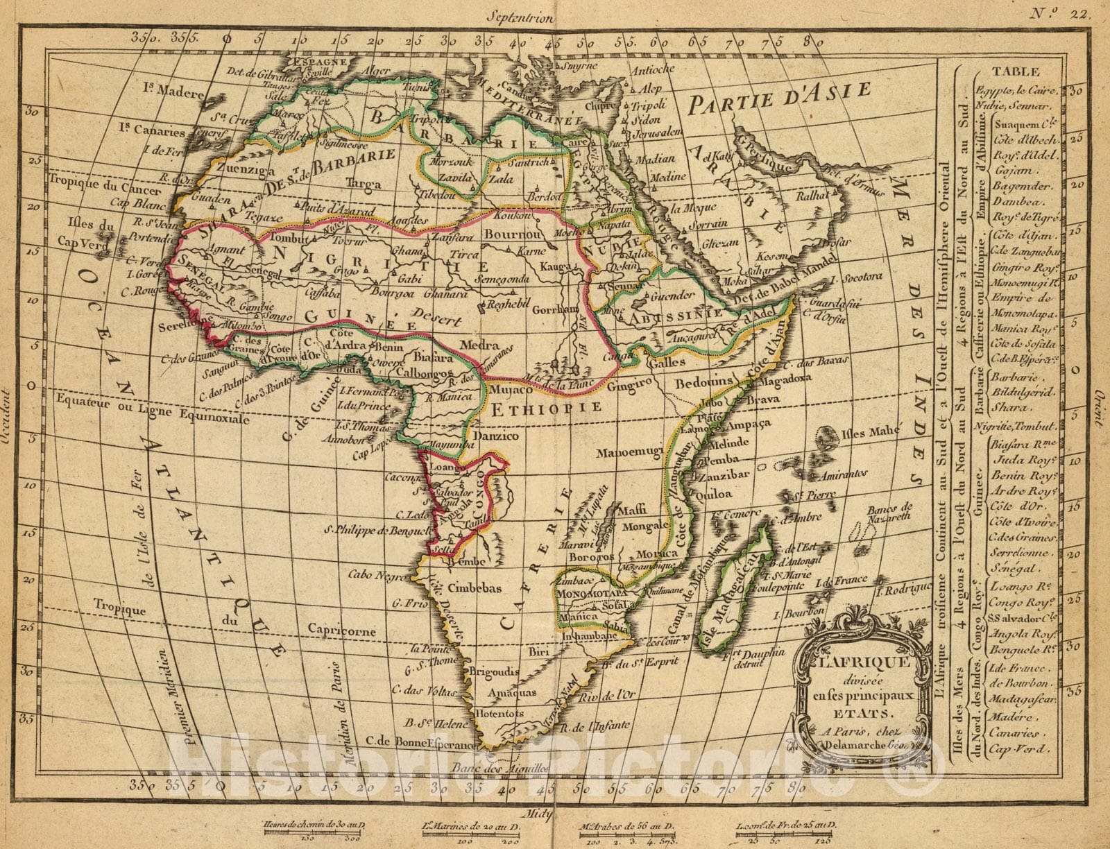Historic Map : L'Afrique., 1800, Vintage Wall Art – Historic Pictoric