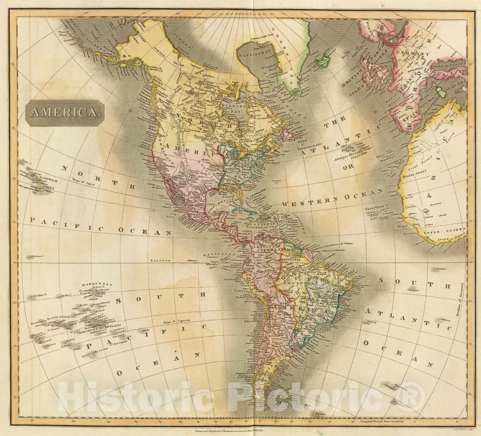 Historic Map : America., 1813, Vintage Wall Art – Historic Pictoric