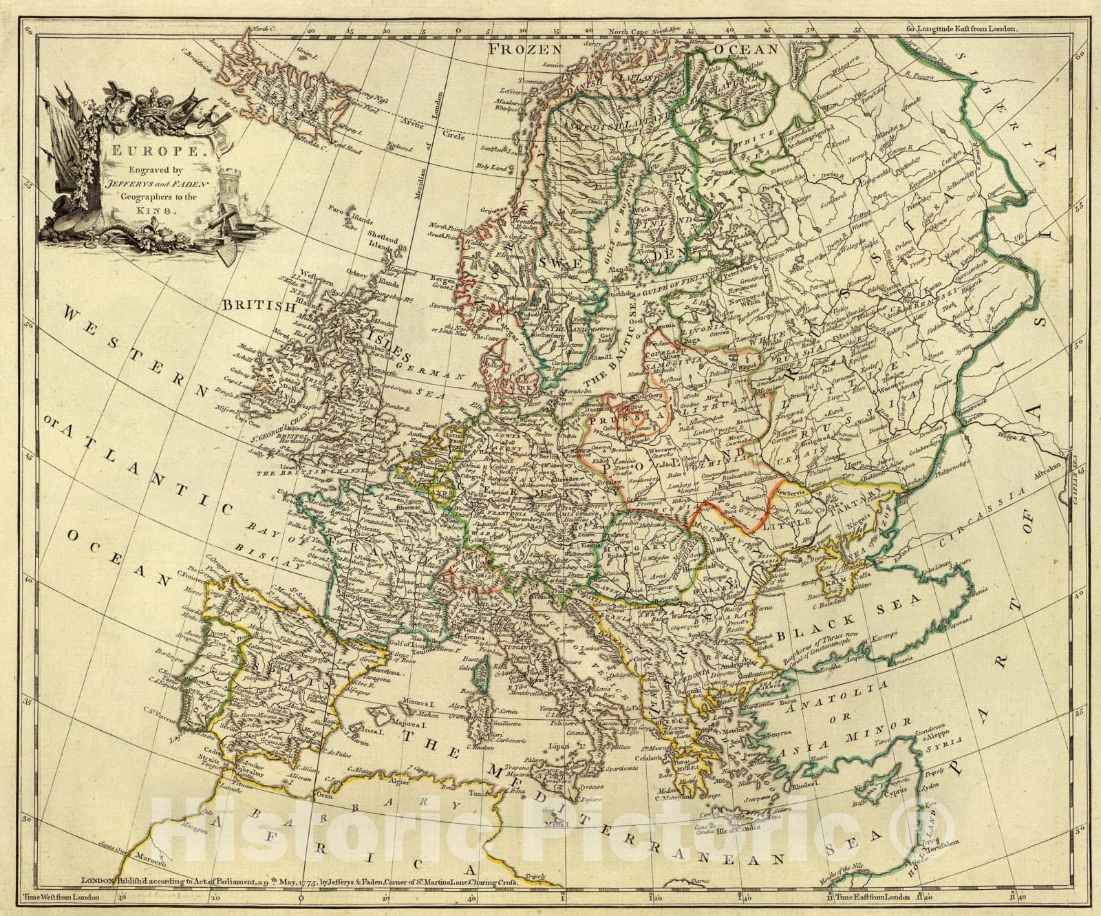 Historic Map : Europe., 1775, Vintage Wall Art – Historic Pictoric