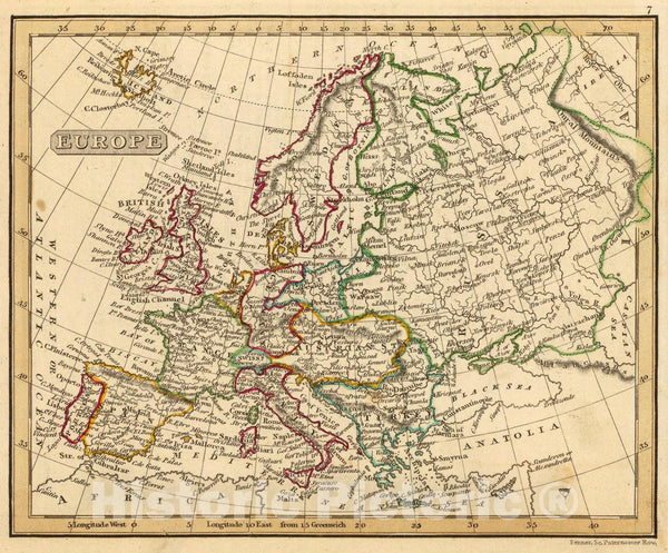 Historic Map : Europe., 1835, Vintage Wall Art - Historic Pictoric