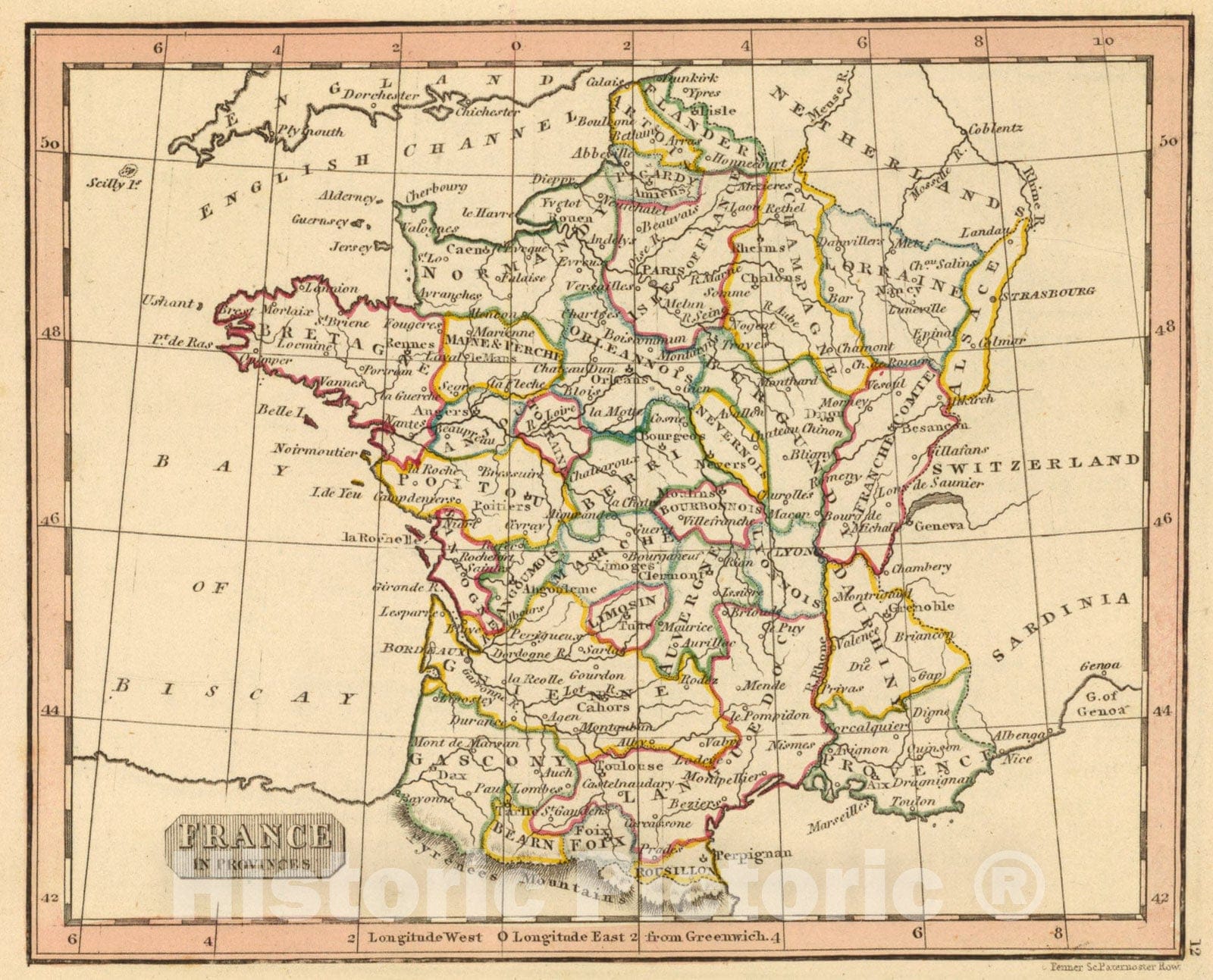 Historic Map : France, provinces., 1835, Vintage Wall Art – Historic ...