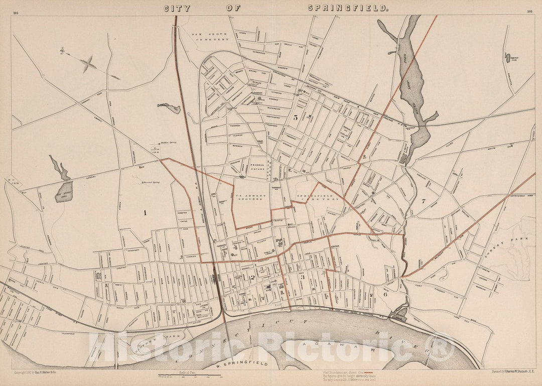 Springfield Massachusetts Historic Map