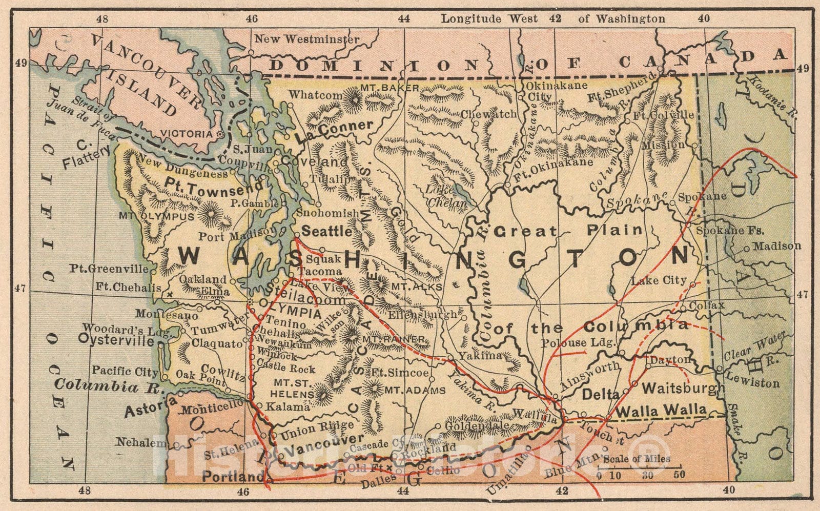Historic Map : Washington, 1885, Vintage Wall Art – Historic Pictoric