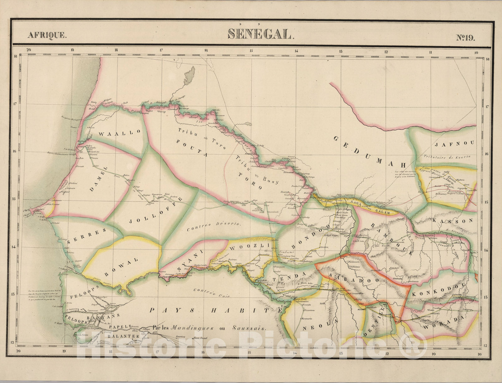 Historic Map : Senegal. Afrique 19., 1827, Vintage Wall Art – Historic ...