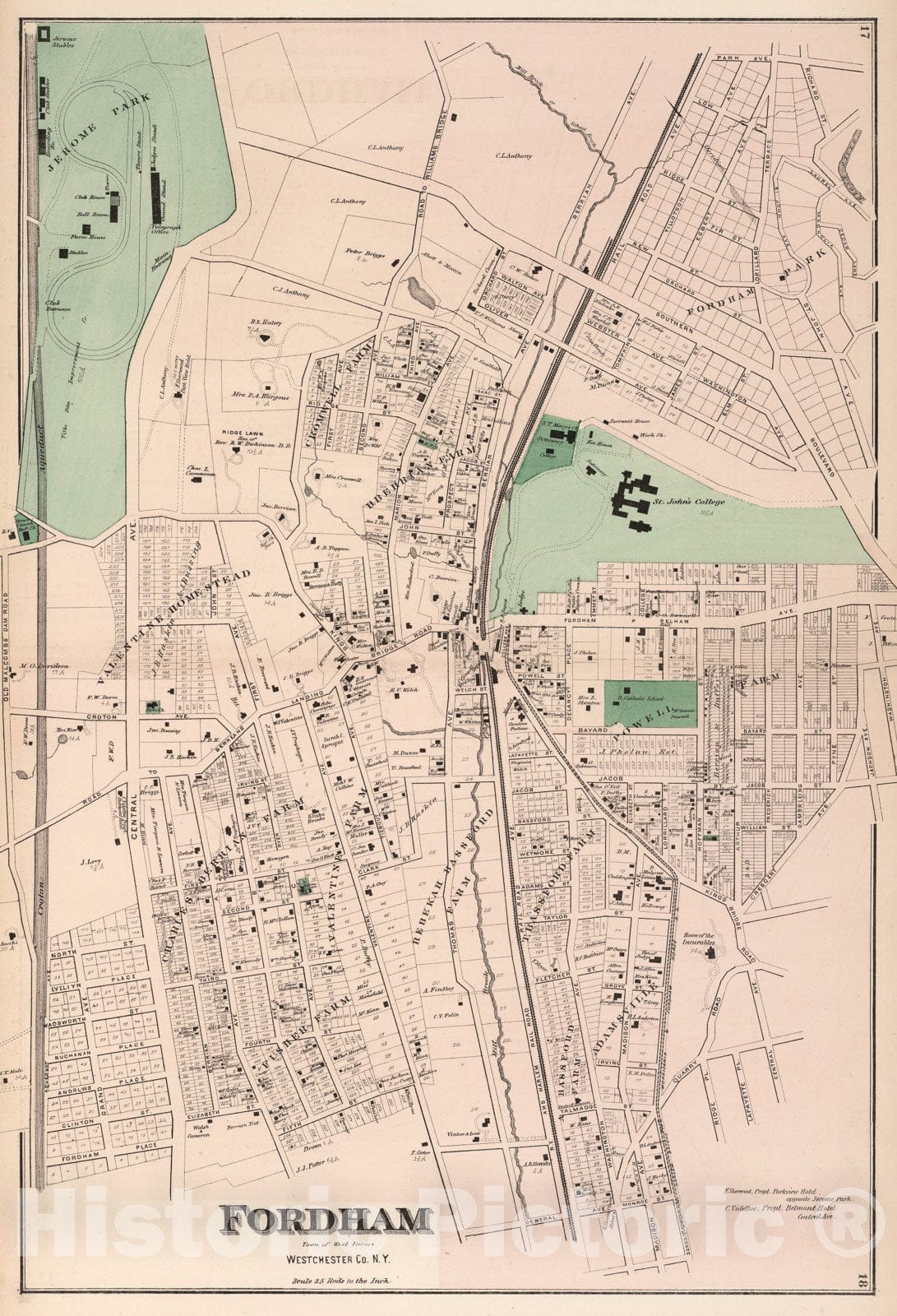Historic Map : Fordham, New York., 1872, Vintage Wall Art – Historic ...