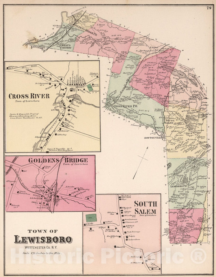 Historic Map : Town of Lewisboro, Westchester County, New York. (inset ...