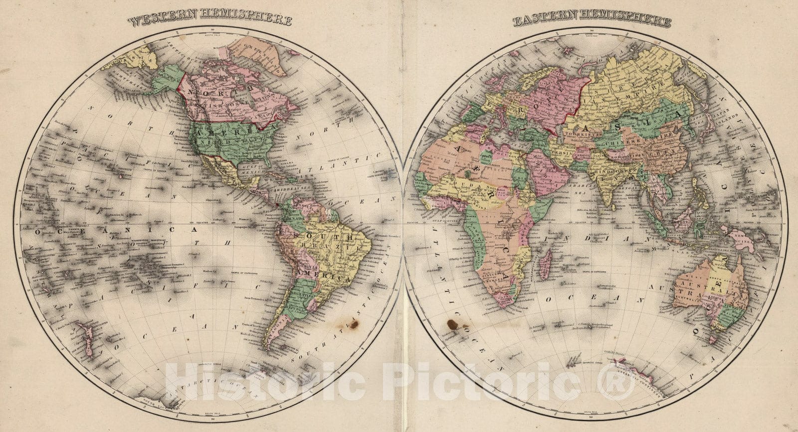 Western And Eastern Hemisphere Map