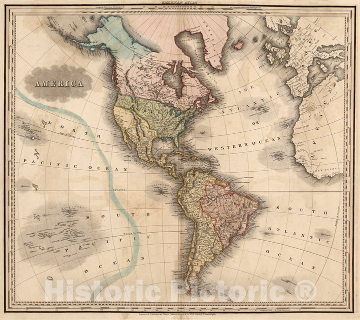 Historic Map : America., 1823, Vintage Wall Art – Historic Pictoric