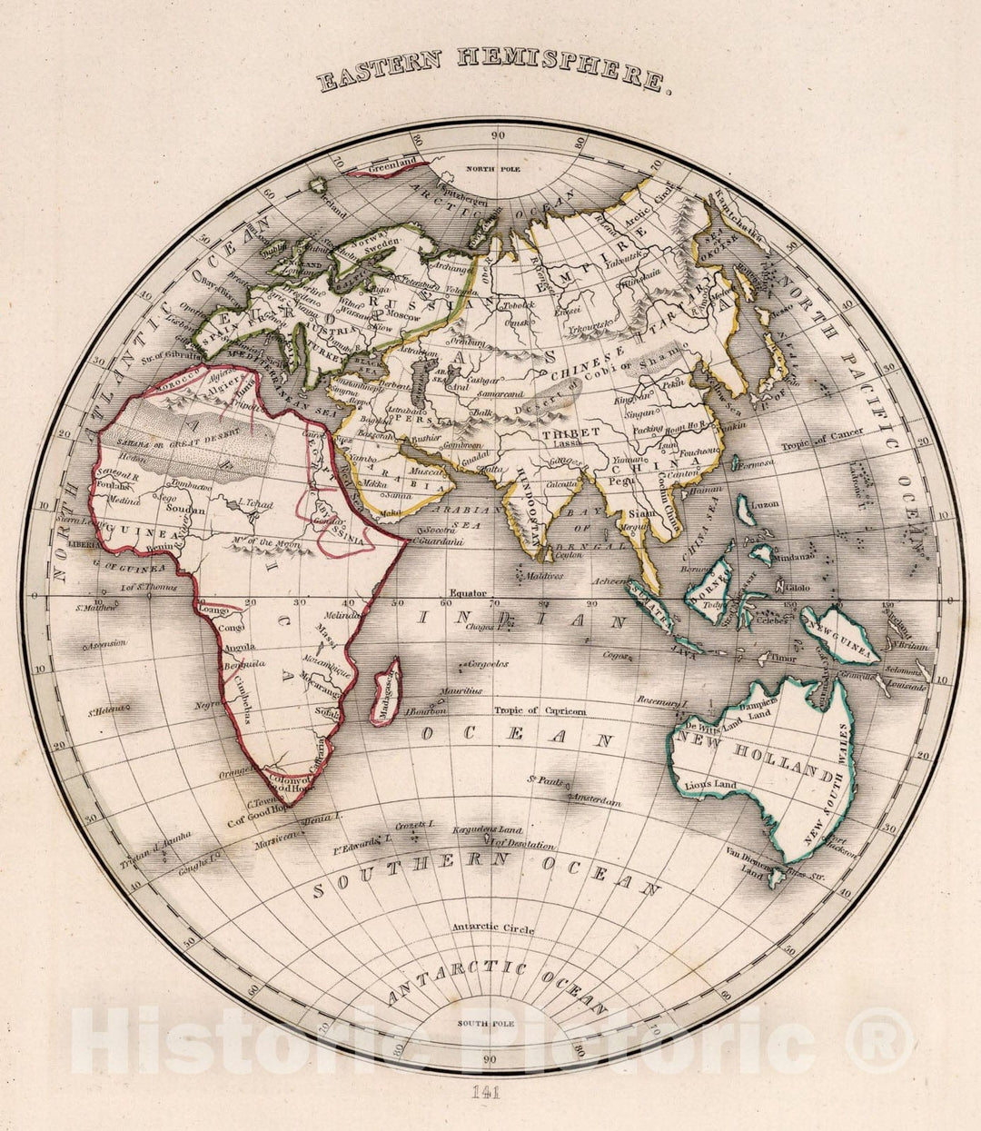 Historic Map : Eastern Hemisphere, 1838, Vintage Wall Art – Historic ...