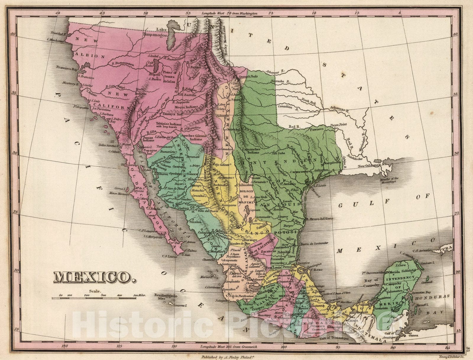 Historic Map : Mexico., 1824, Vintage Wall Art – Historic Pictoric