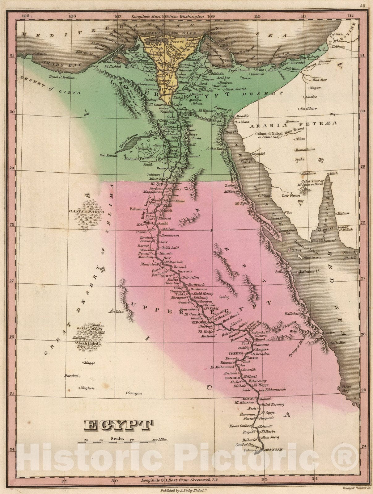Historic Map : Egypt., 1824, Vintage Wall Art – Historic Pictoric