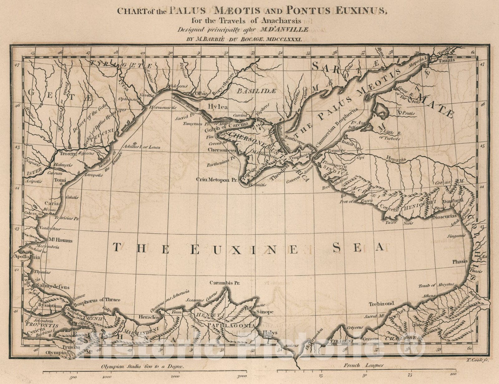 Historic Map : Chart of the Palus Maeotis and Pontus Euxinus. No. 5, 1 ...