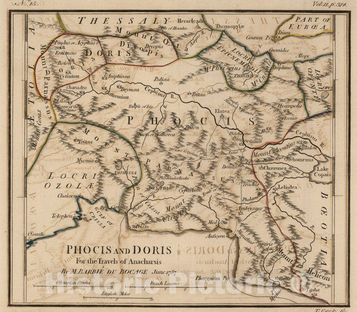 Historic Map : Phocis and Doris. No. 15, 1787, Vintage Wall Art ...
