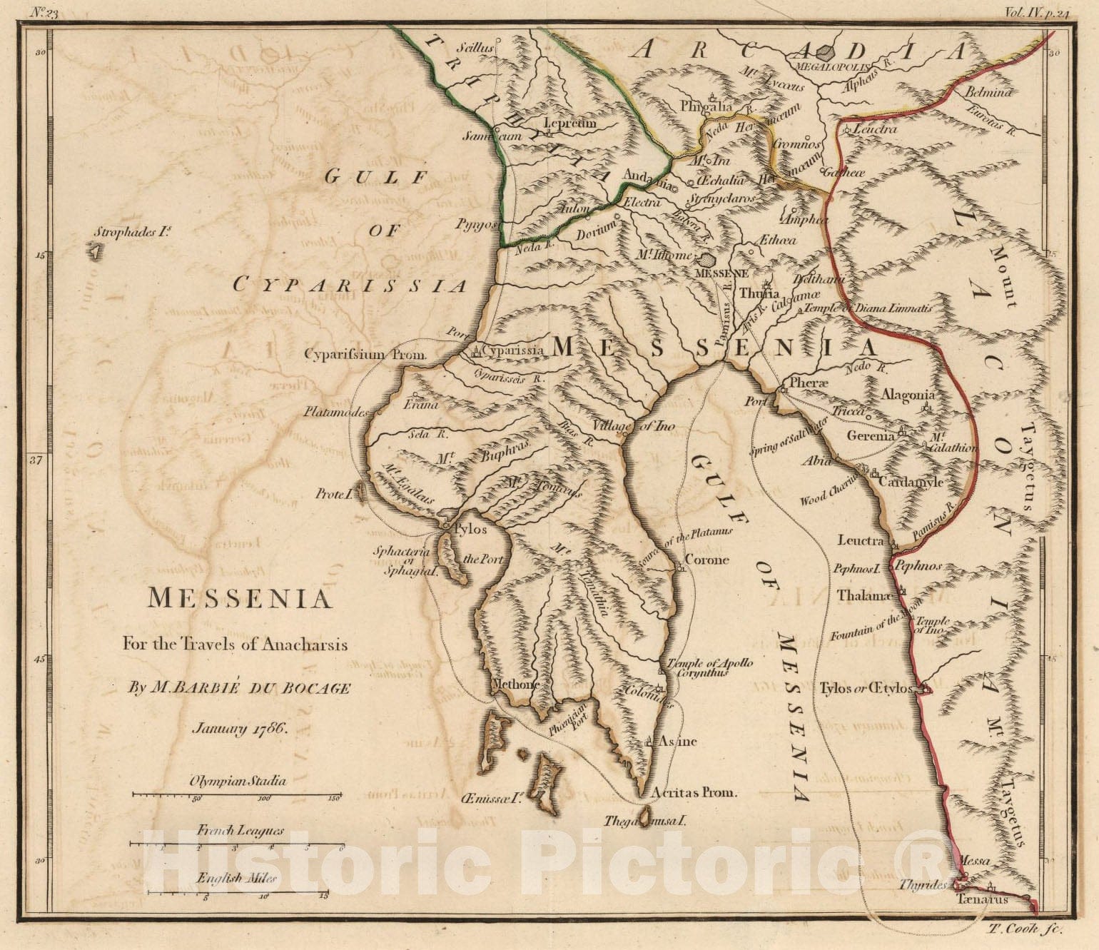 Historic Map : Messenia. No. 23, 1786, Vintage Wall Art – Historic Pictoric