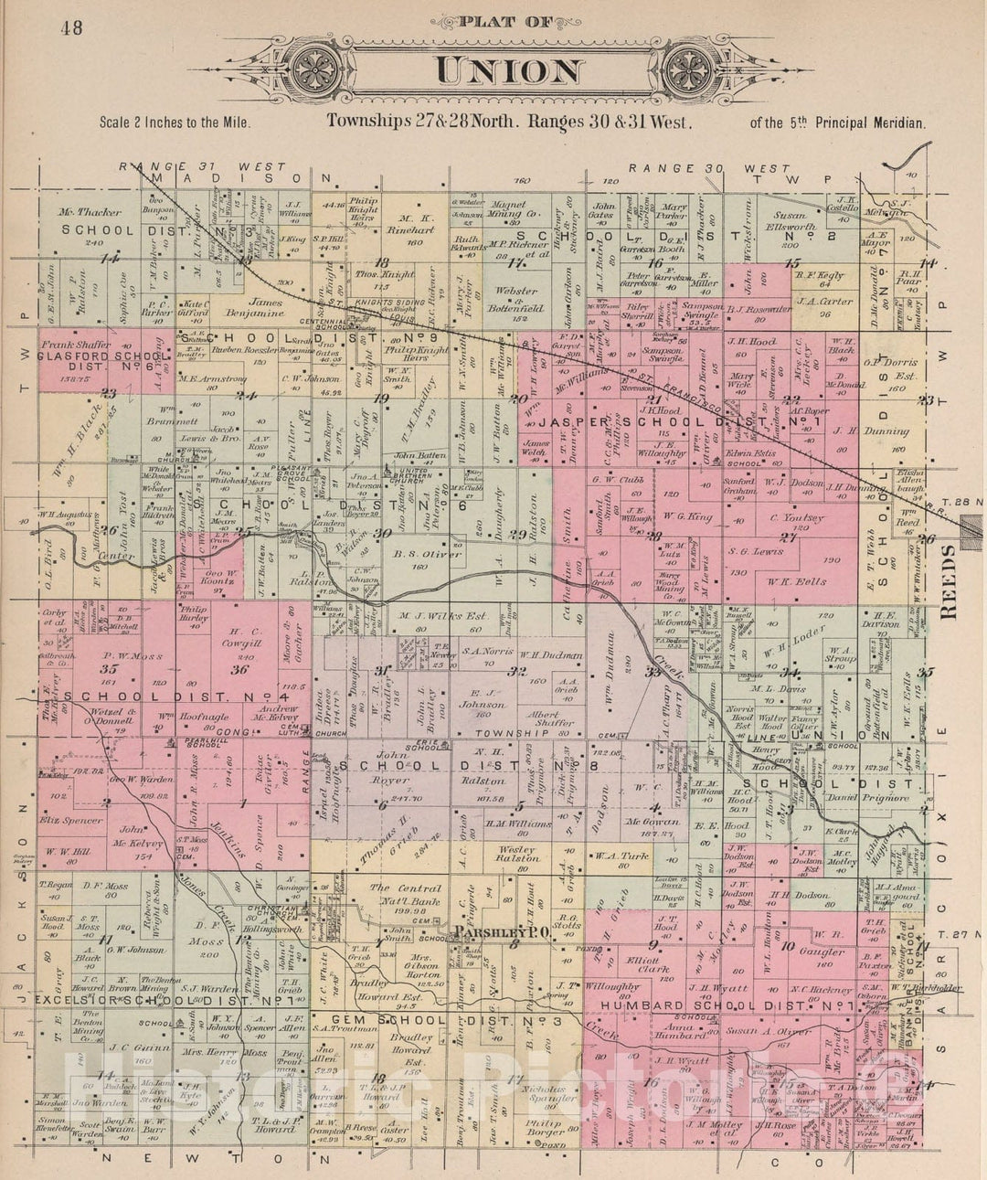 Historic Map : Plat of Union, Missouri., 1895, Vintage Wall Art ...