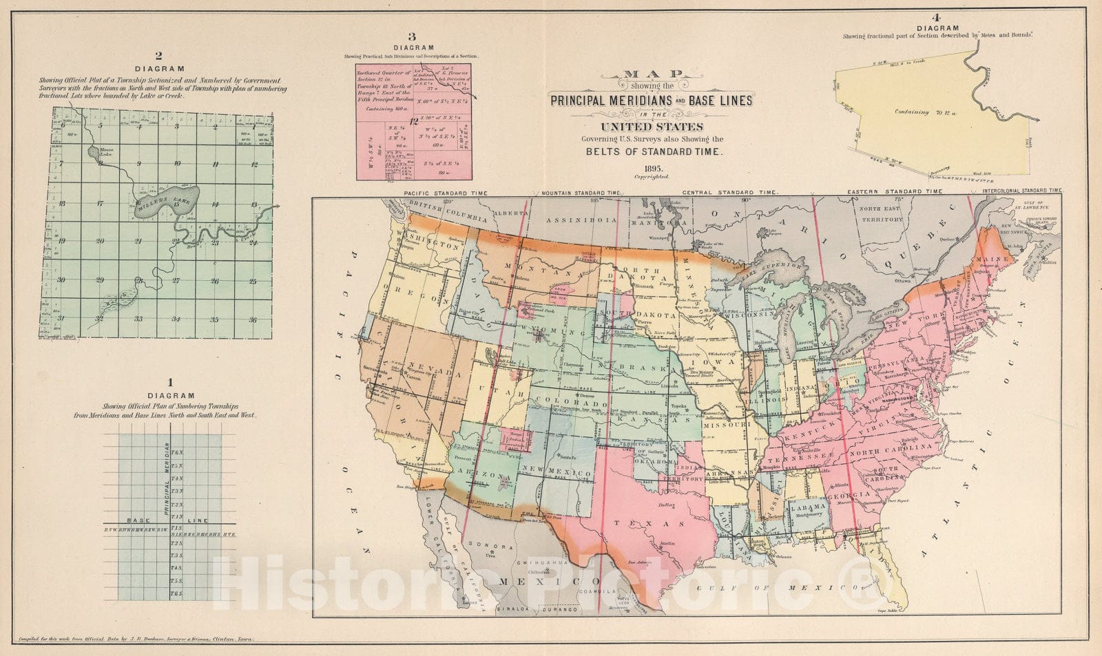 Historic Map : Principal Meridians and Base Lines in the United States ...